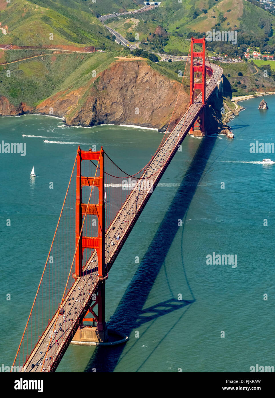 Golden Gate Bridge Side View From Water