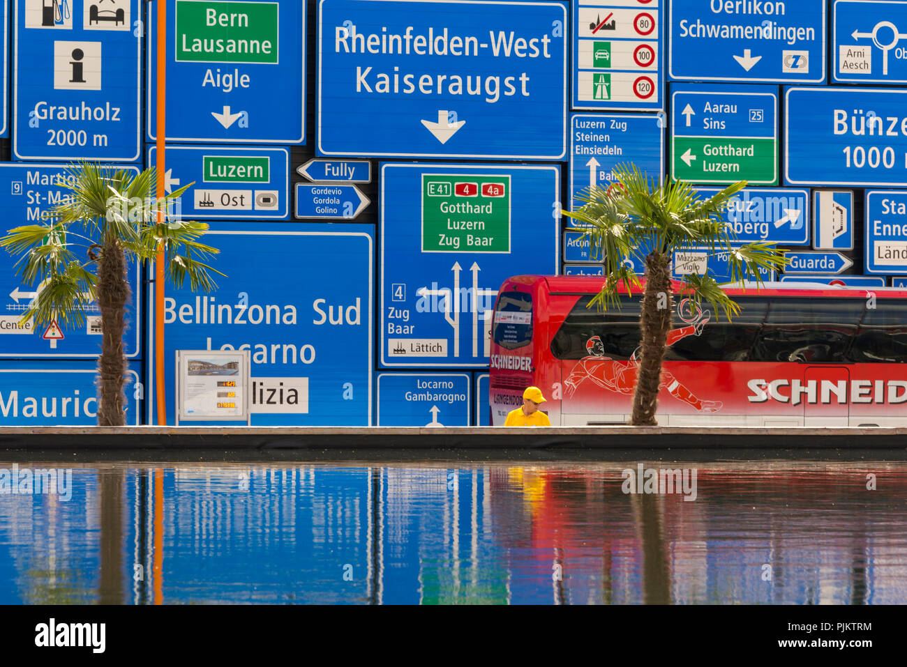 Street signs, Swiss Museum of Transport, Museum, Lucerne, Lake Lucerne ...