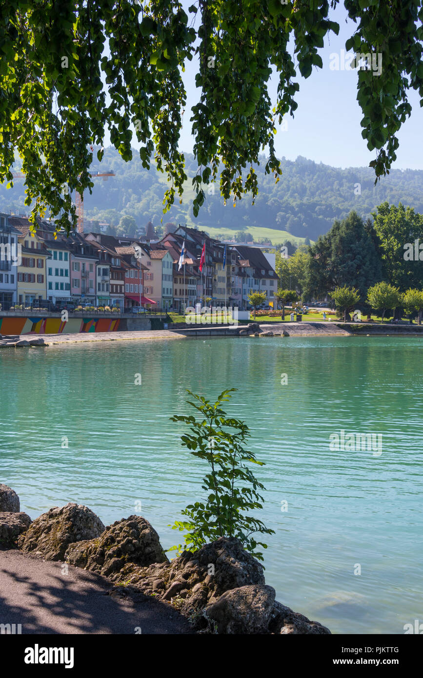 Vorstadtquai at lake, Zug, Lake Zug, Canton of Zug, Switzerland Stock ...