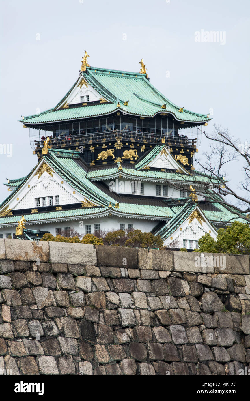 Osaka castle wall hi-res stock photography and images - Alamy