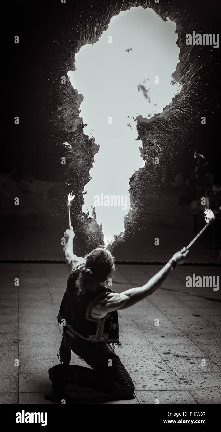 Blowing fire mouth hi-res stock photography and images - Alamy