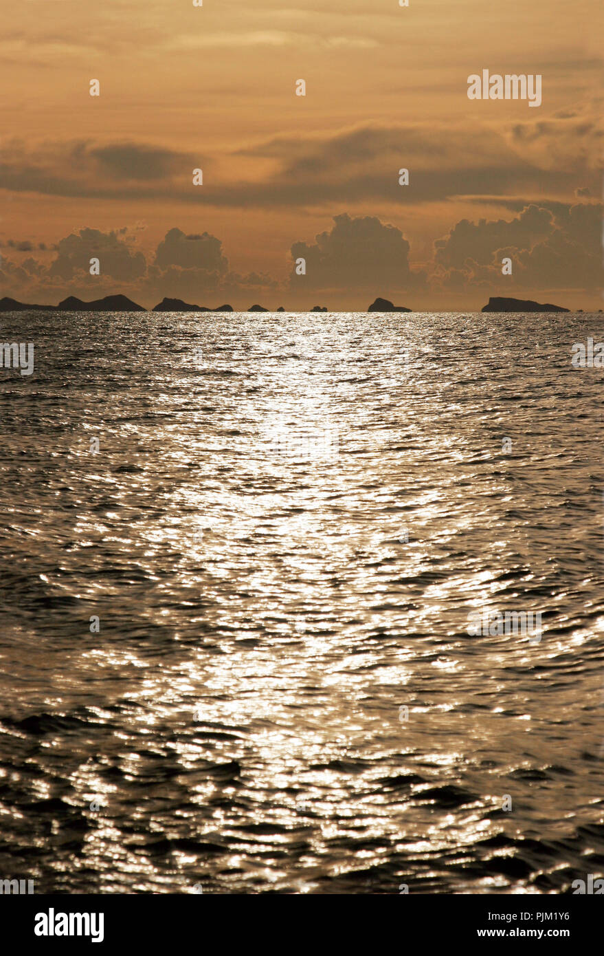 Sunset, sky, sea, water Stock Photo - Alamy