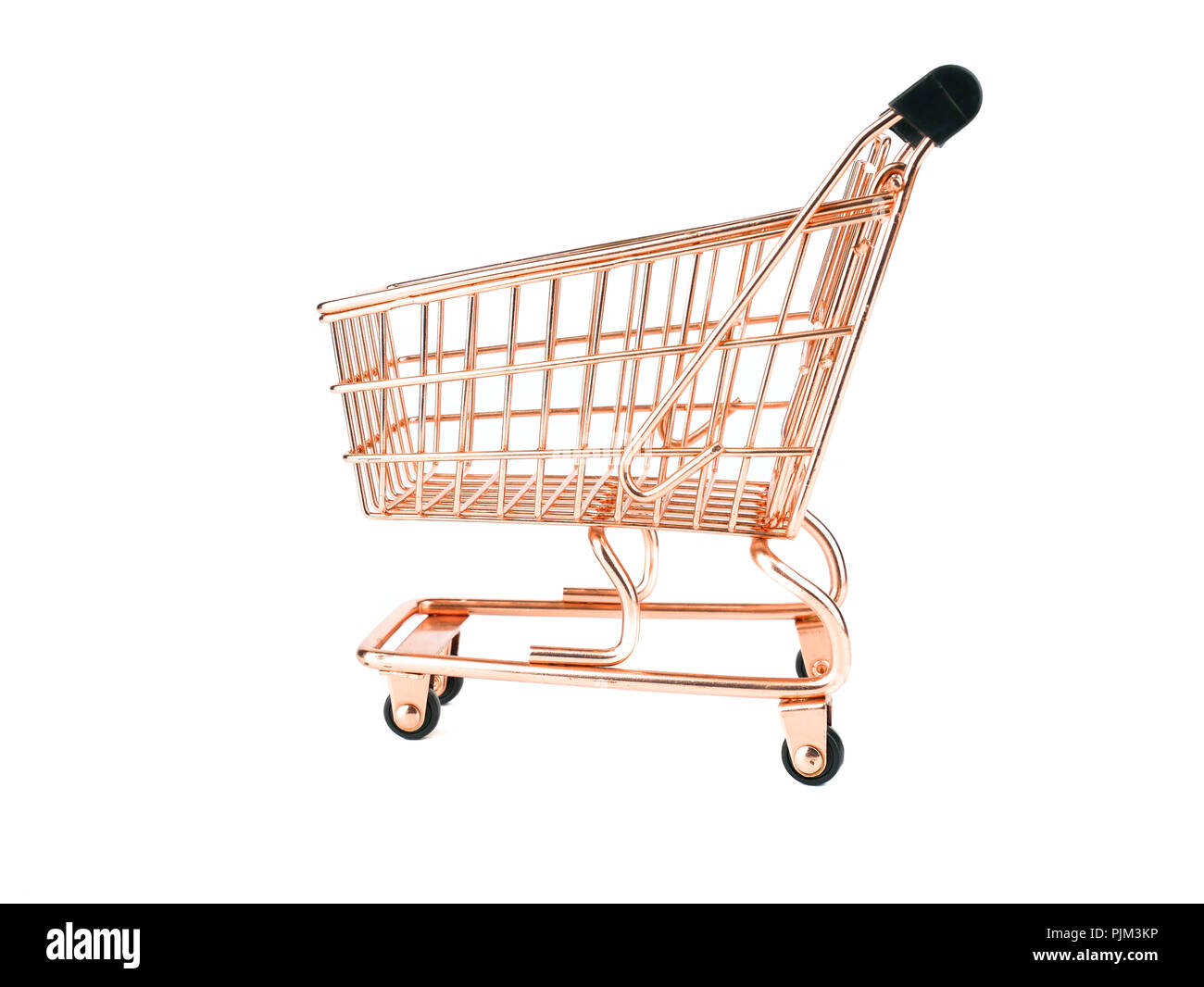 Side View of Shopping Cart isolated on white background, concept ...