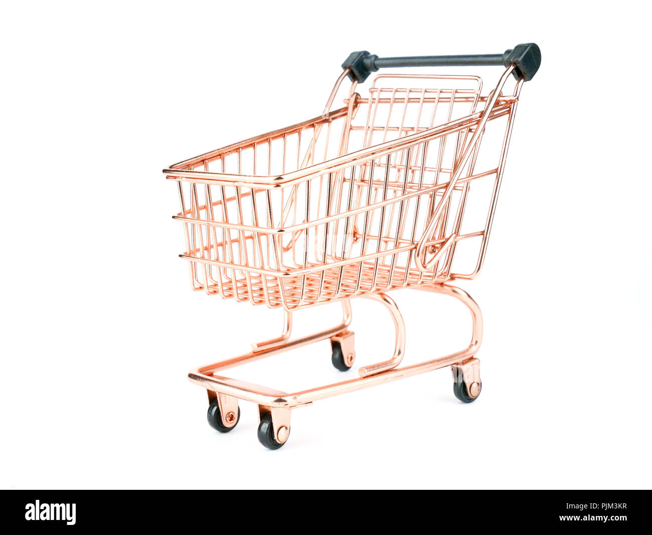 Side View of Shopping Cart isolated on white background, concept ...
