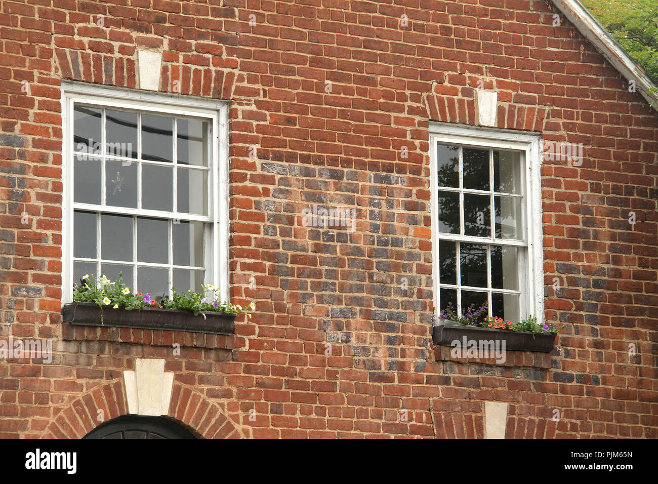 Windows of old brick house in Charlottesville, VA, USA Stock Photo - Alamy