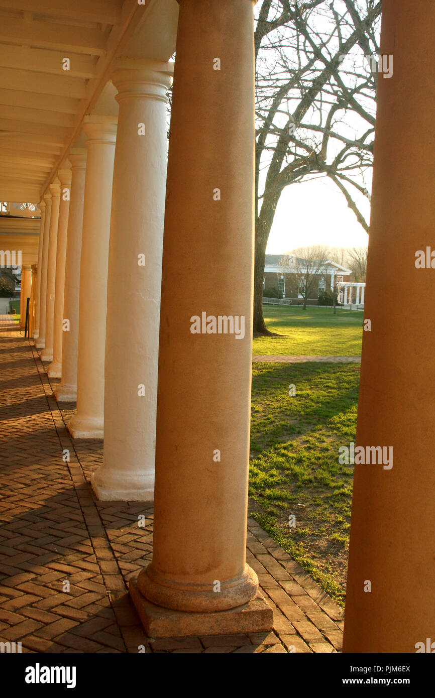 Columns around the Lawn at University of Virginia, in Charlottesville ...