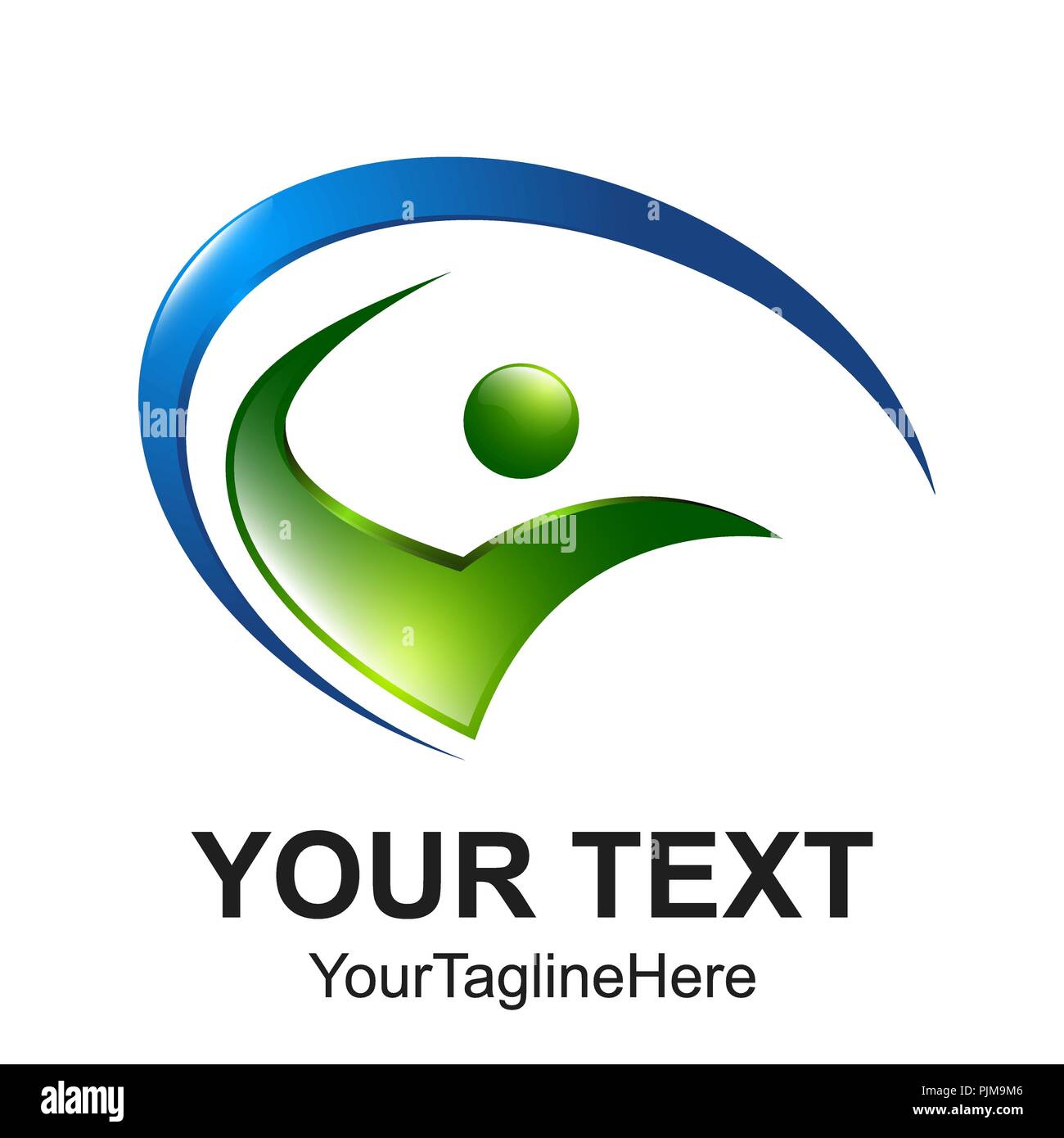 3d Abstract people icons and symbols. Technology people icon logo Stock ...