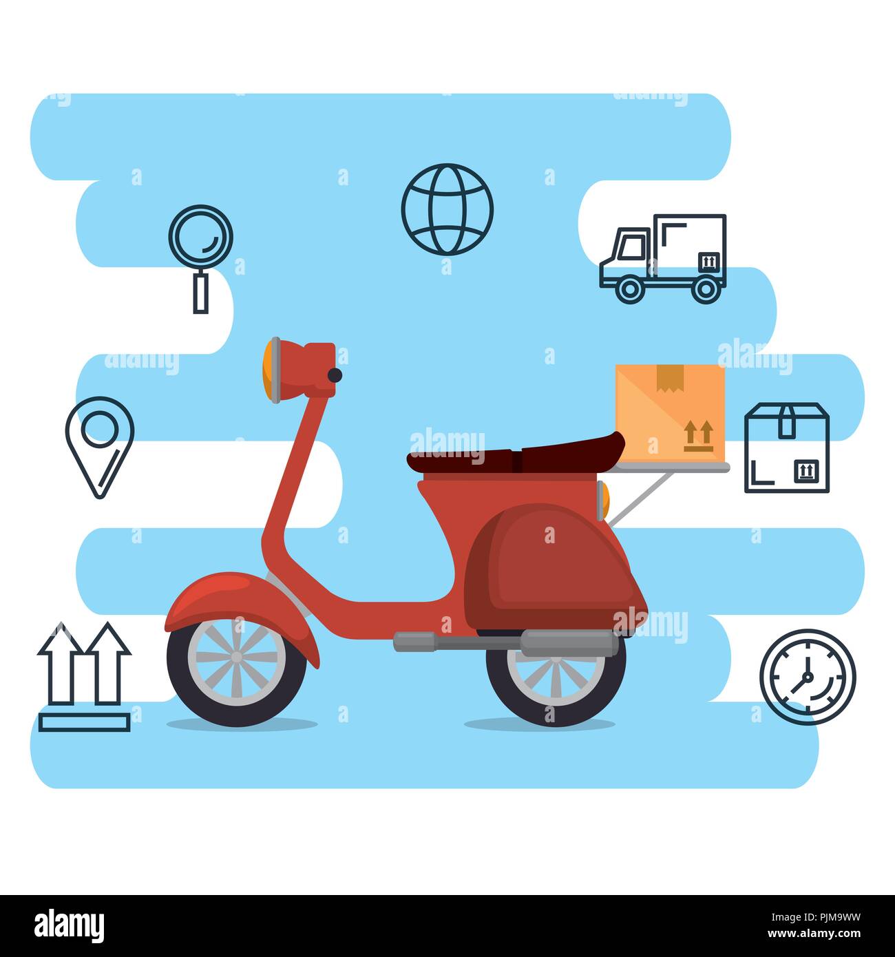 motorcycle delivery service icon vector illustration design Stock ...