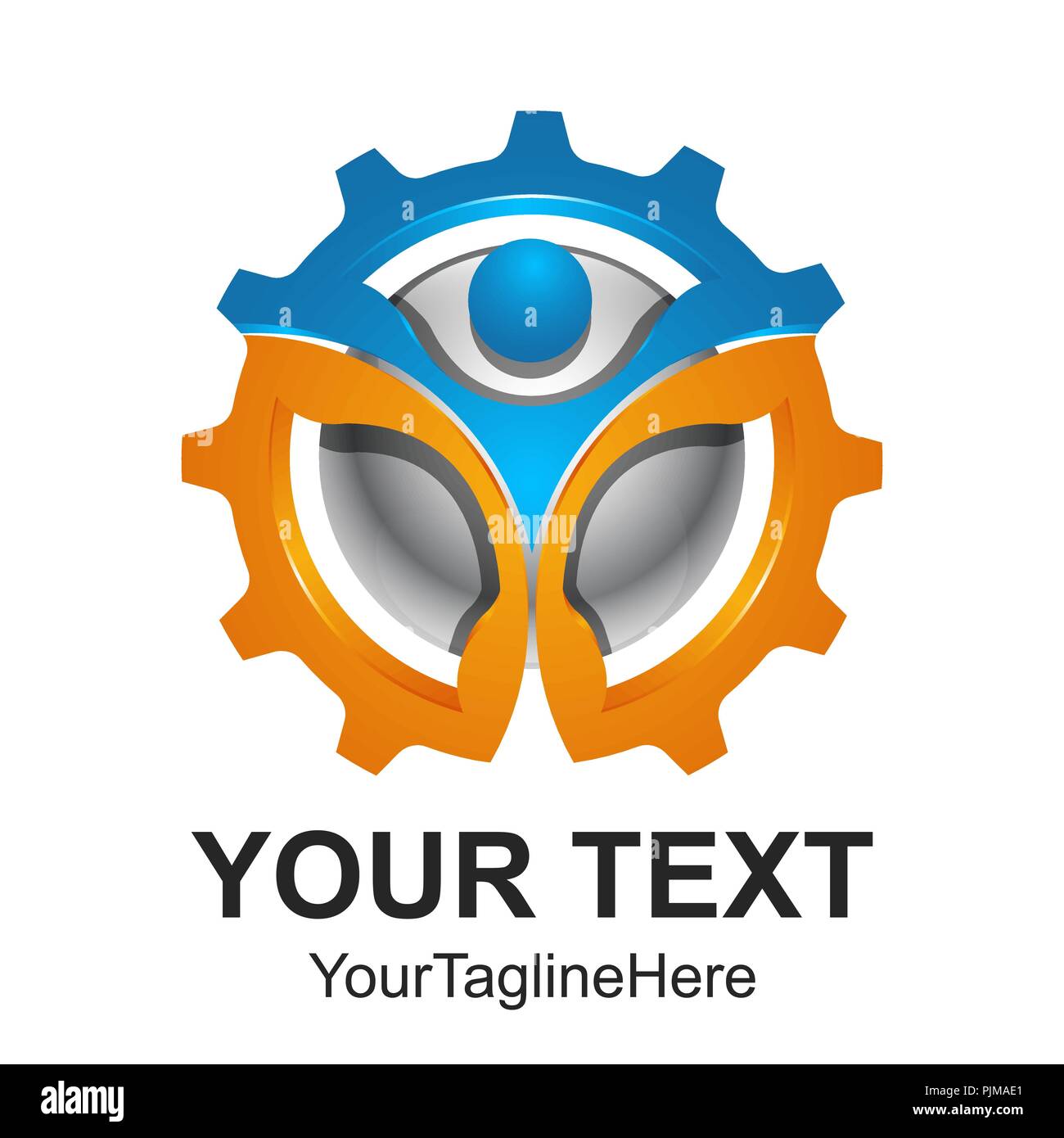 Vector 3D abstract gear icons machine and movement logo illustration ...