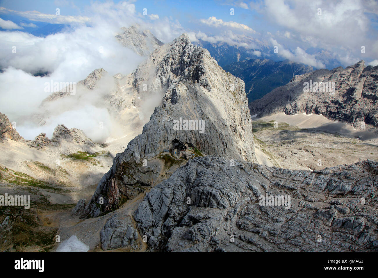 Aerial photograph in the Wetterstein Mountains Stock Photo - Alamy