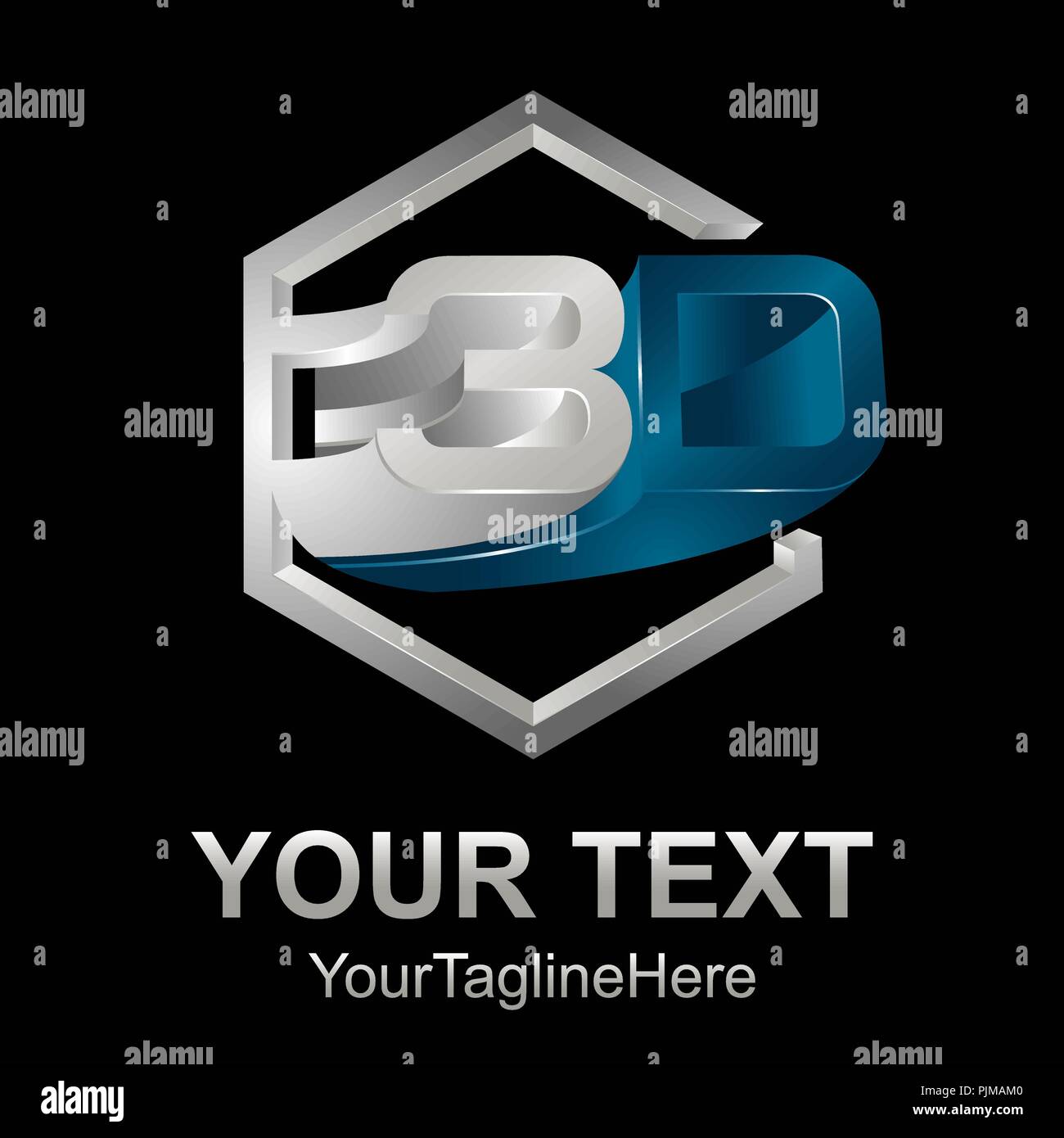 3d text shape vector icon logo illustration. 3d shape rengering design ...