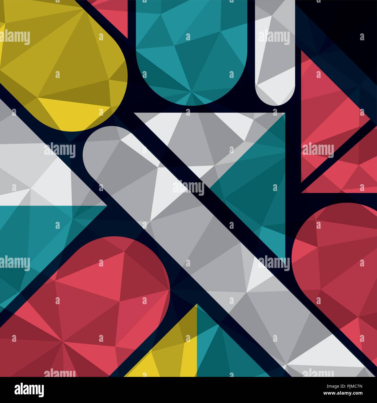 geometric figures and colors pattern background vector illustration ...