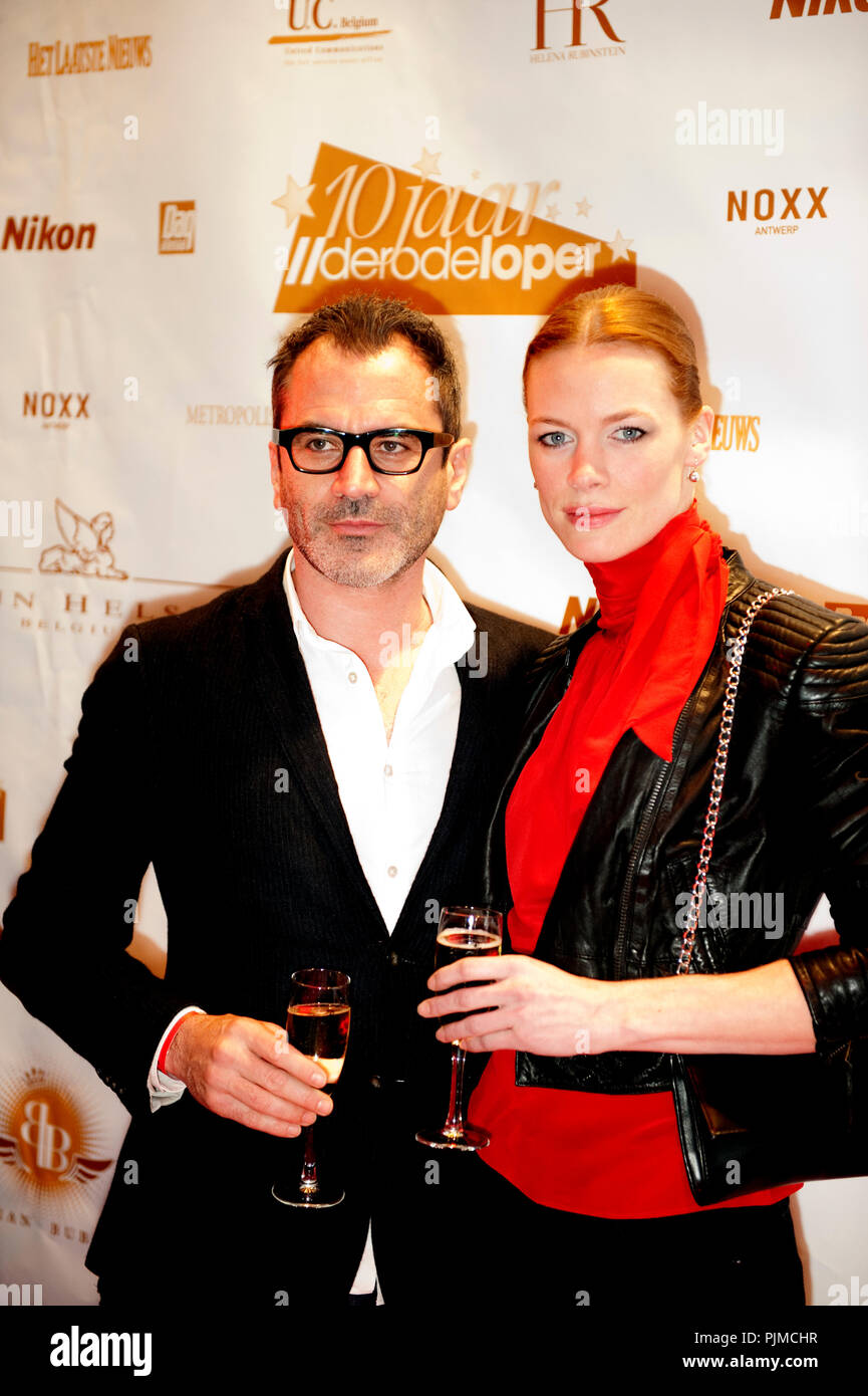 Guy Van Sande with his girlfriend Marieke at the 10 Jaar De Rode Loper ...