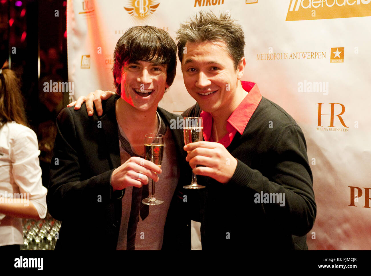 Dean Delannoit and Dave Peters at the 10 Jaar De Rode Loper party in ...