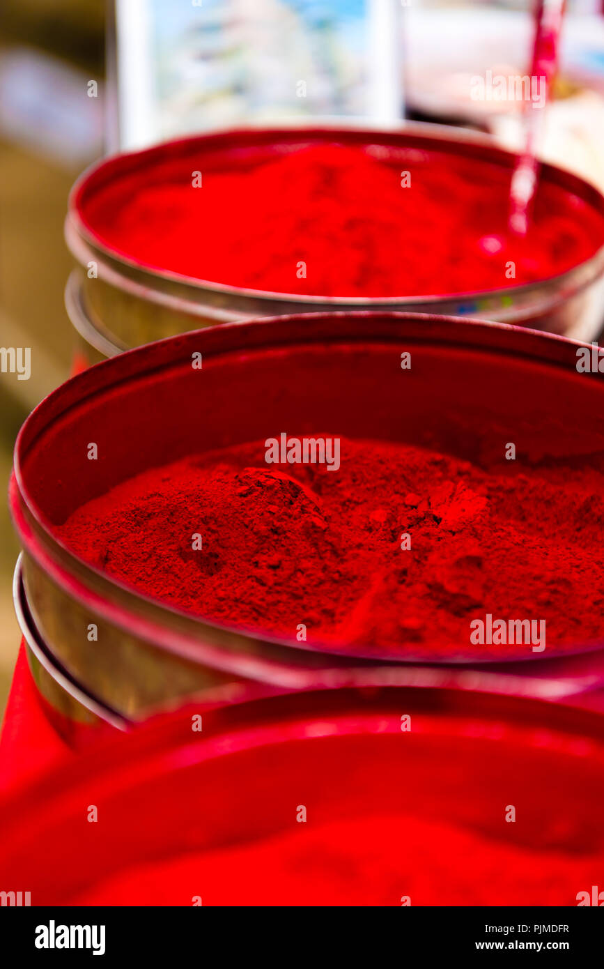 Recipients with Kumkuma powder, used for social and religious markings ...