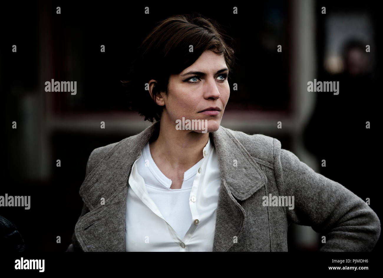 Flemish actress Joke Devynck on the set of Het Goddelijke Monster ...