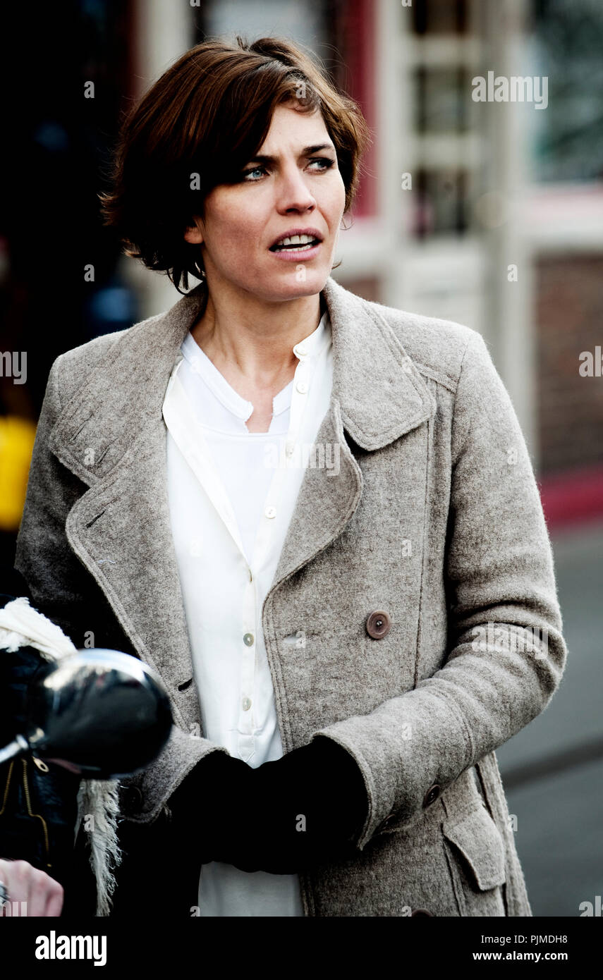 Flemish actress Joke Devynck on the set of Het Goddelijke Monster ...