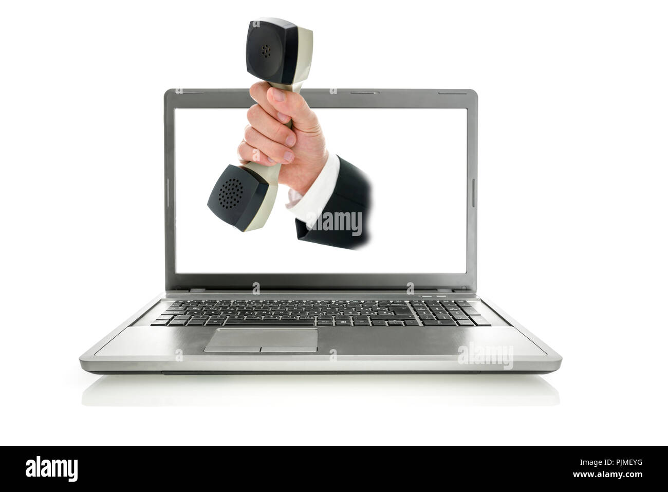 Coming out computer screen Cut Out Stock Images & Pictures - Alamy