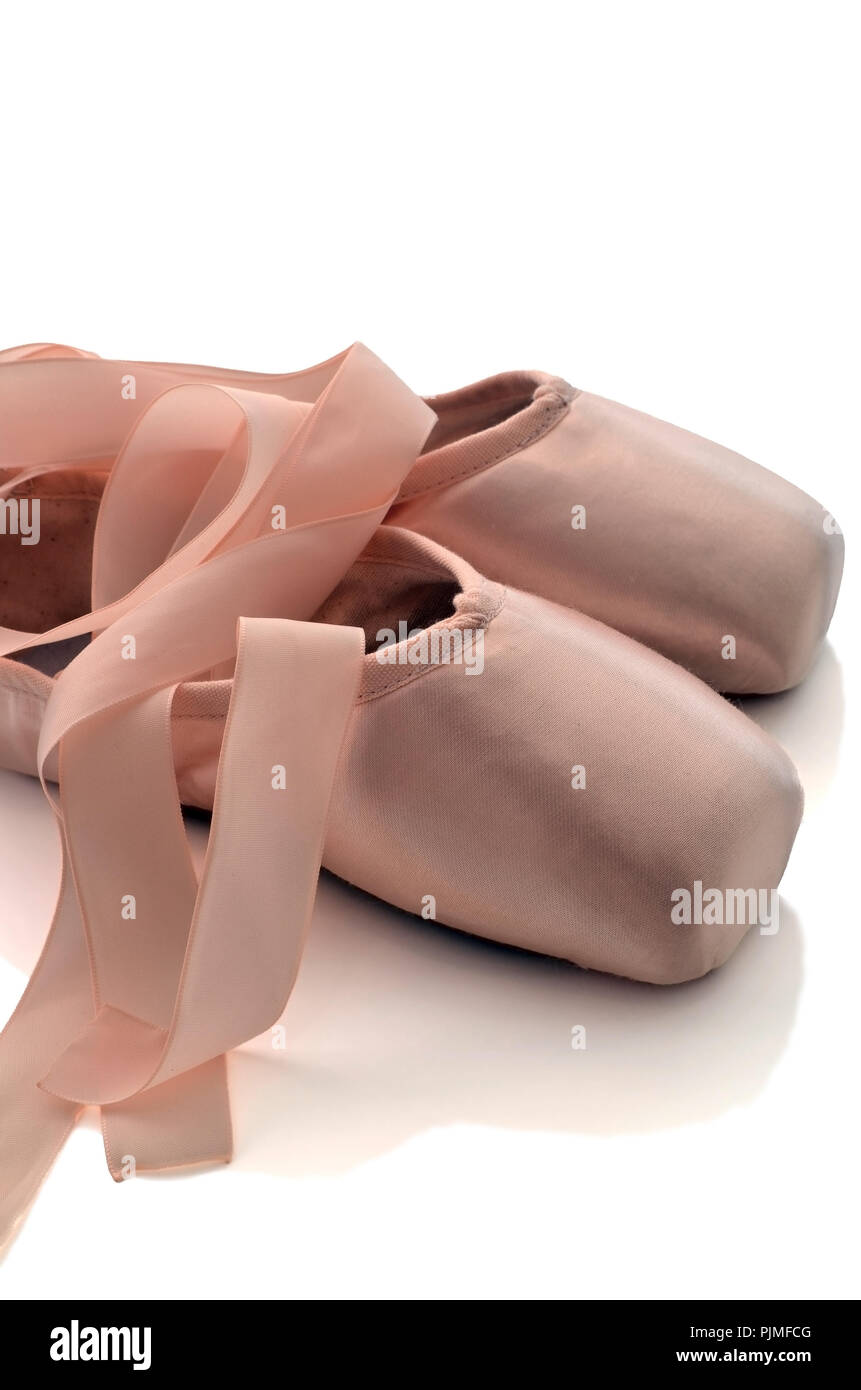 New ballet shoes isolated on white Stock Photo - Alamy