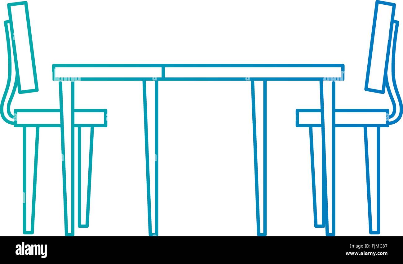 wooden table with chairs vector illustration design Stock Vector Image ...