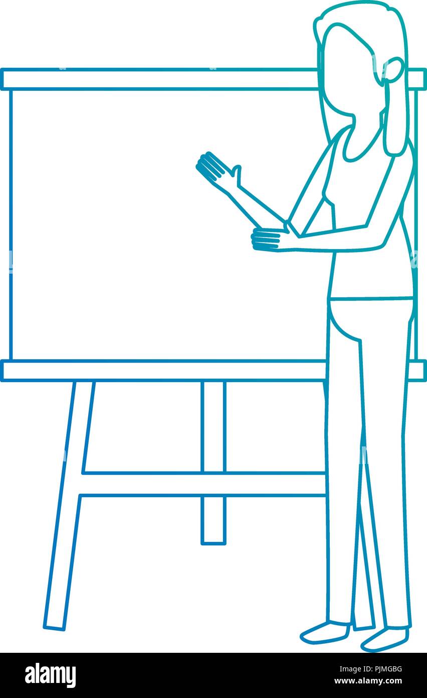 woman teaching with paperboard character vector illustration design ...