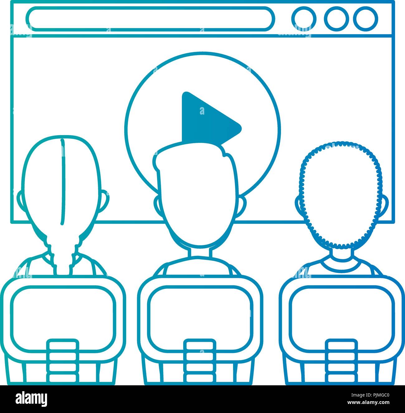 Digital screen in classroom Stock Vector Images - Alamy