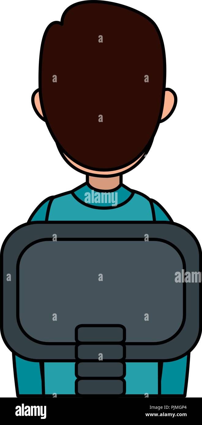 young man sitting on chair on back vector illustration design Stock ...