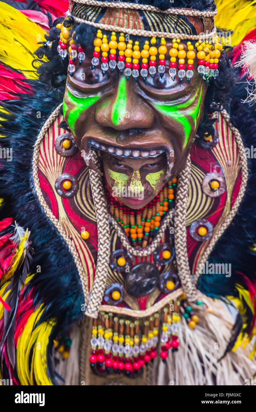 Participant in the Dinagyang Festival in Iloilo Philippines Stock Photo ...