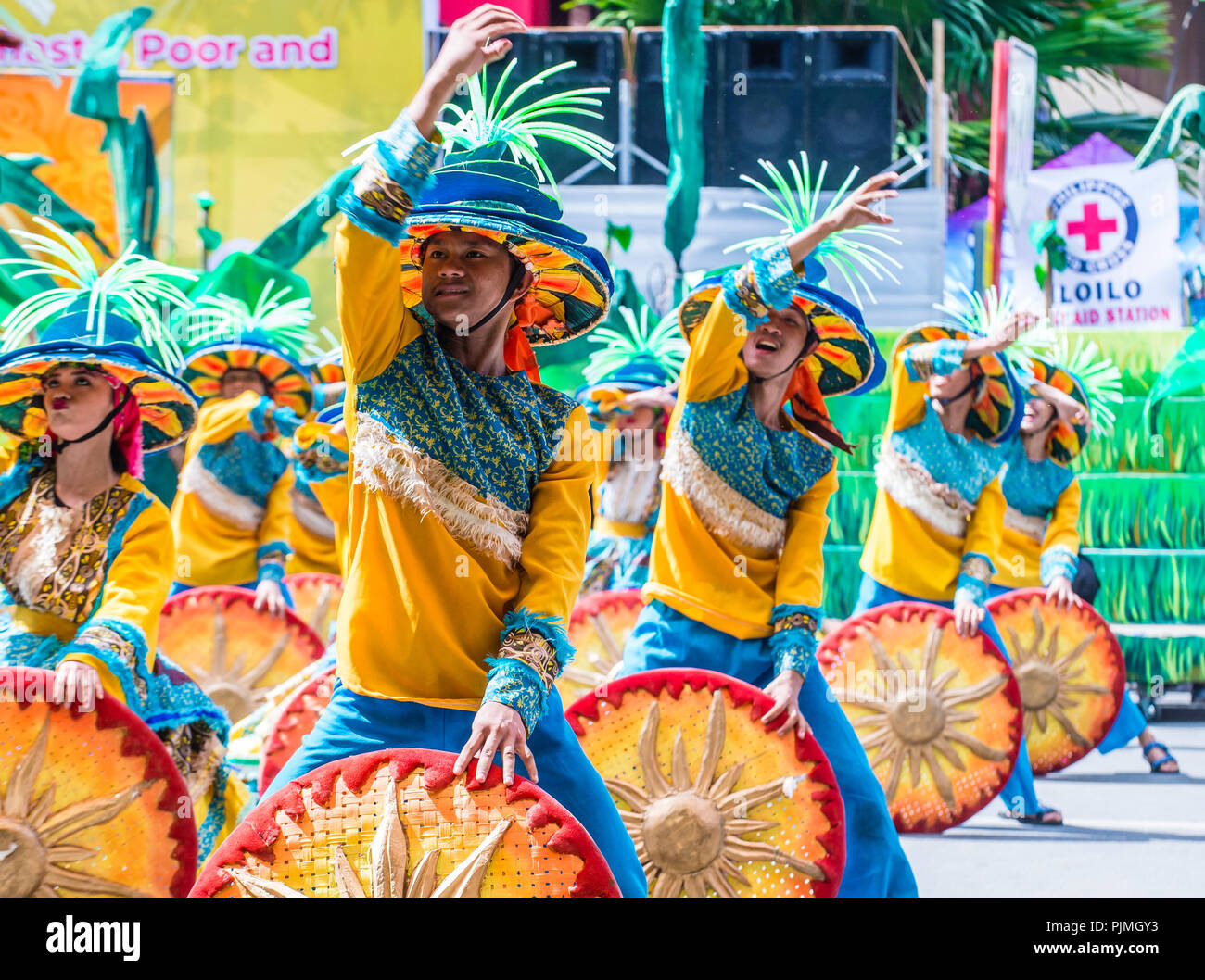 Participants in the Dinagyang Festival in Iloilo Philippines Stock ...