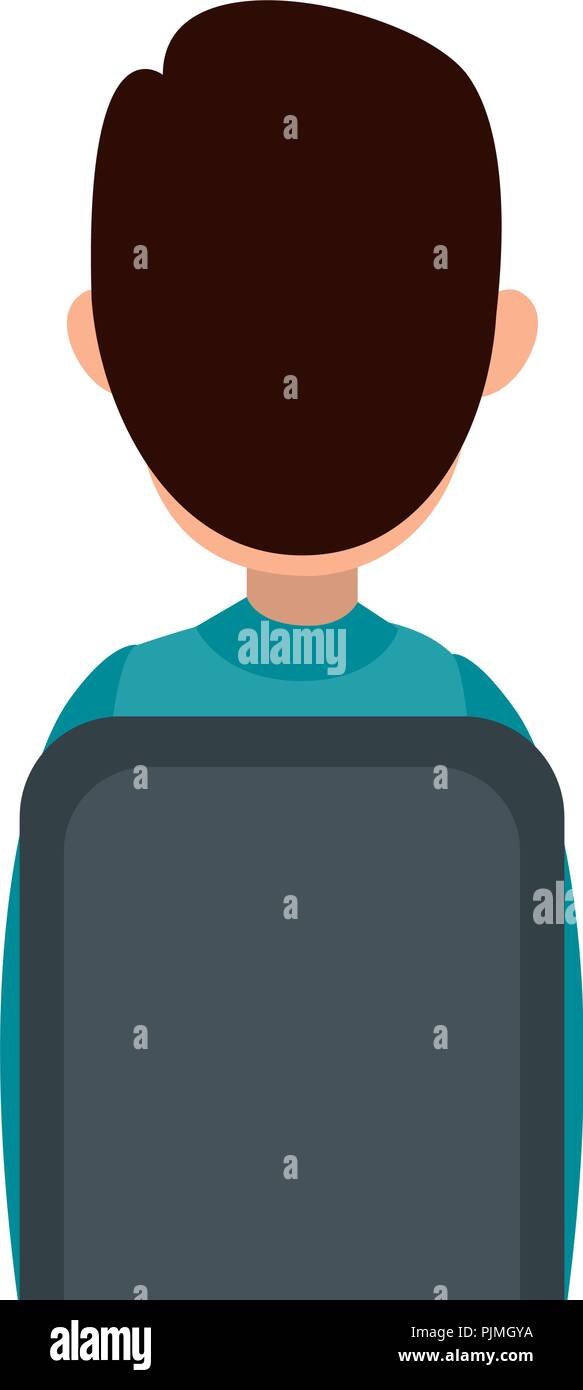 young man sitting on chair on back vector illustration design Stock ...