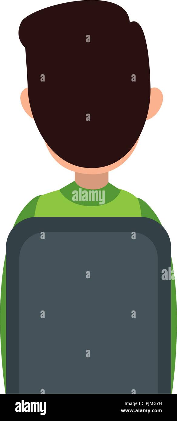 young man sitting on chair on back vector illustration design Stock ...