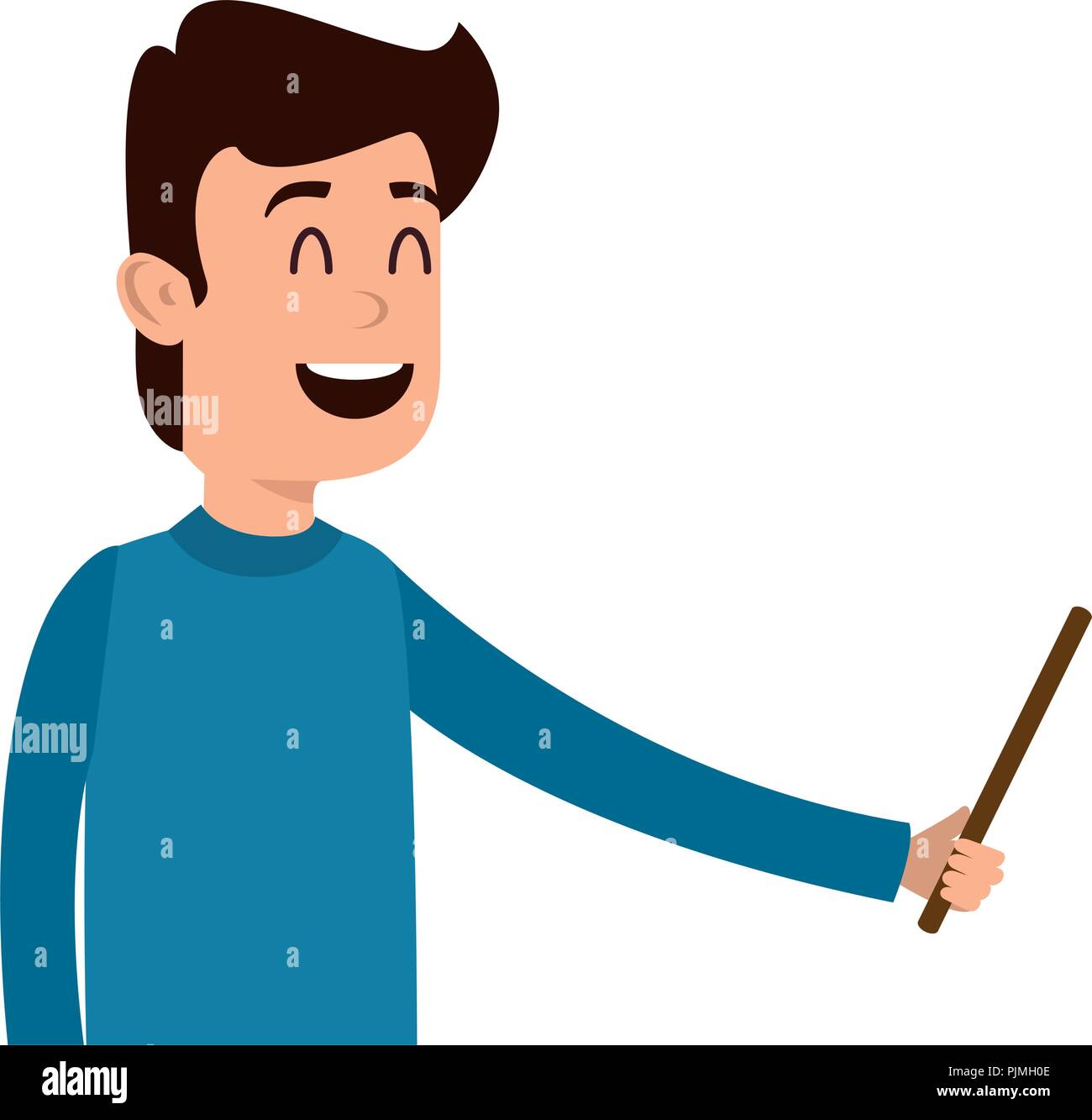 man teaching with pointing character vector illustration design Stock ...