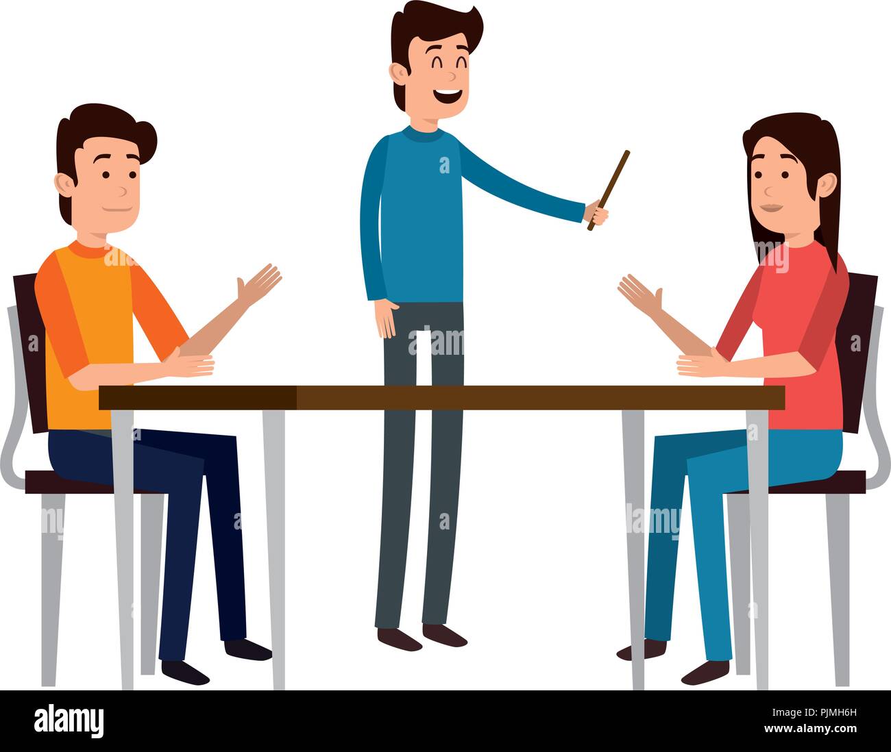 Man teaching students Stock Vector Images - Alamy