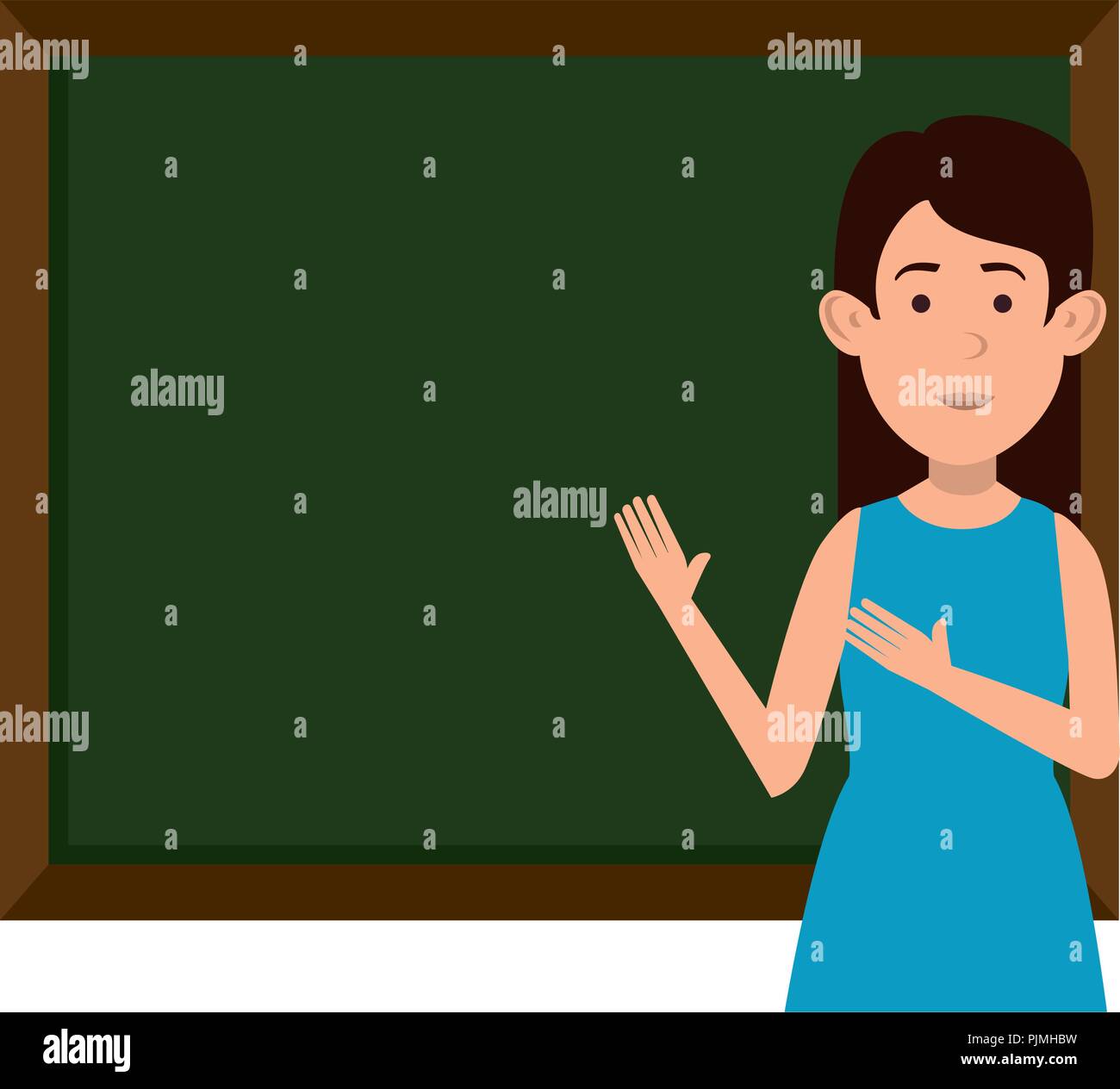 woman teaching with chalkboard character vector illustration design ...