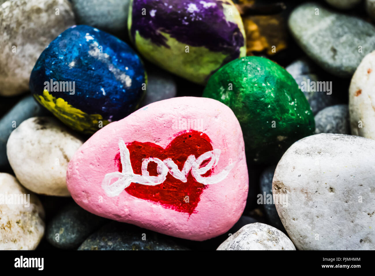 Stone painting - Love Stock Photo - Alamy