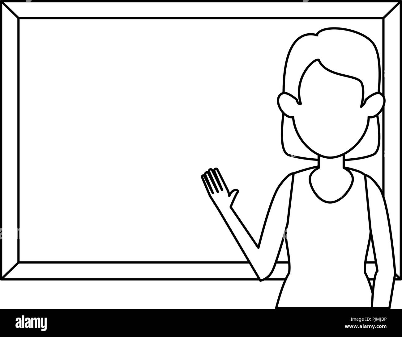 woman teaching with chalkboard character vector illustration design ...