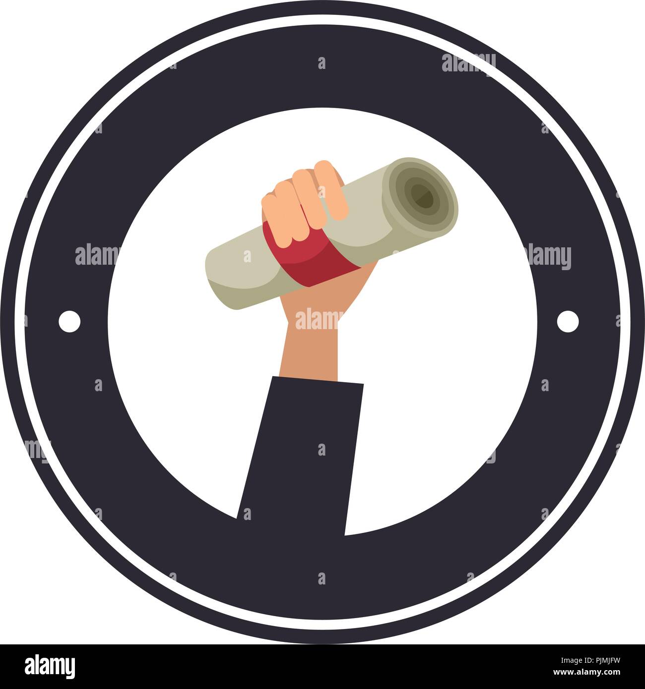 hand human with graduation diploma vector illustration design Stock ...
