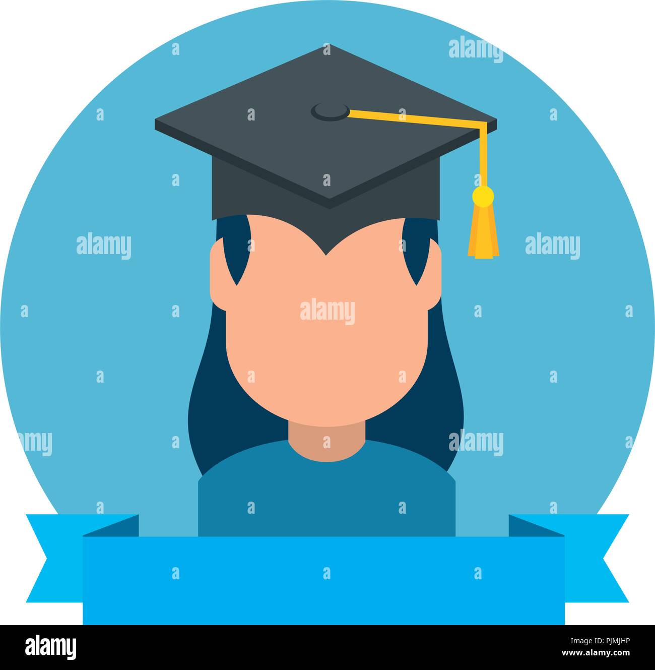 woman student graduated avatar character vector illustration design ...