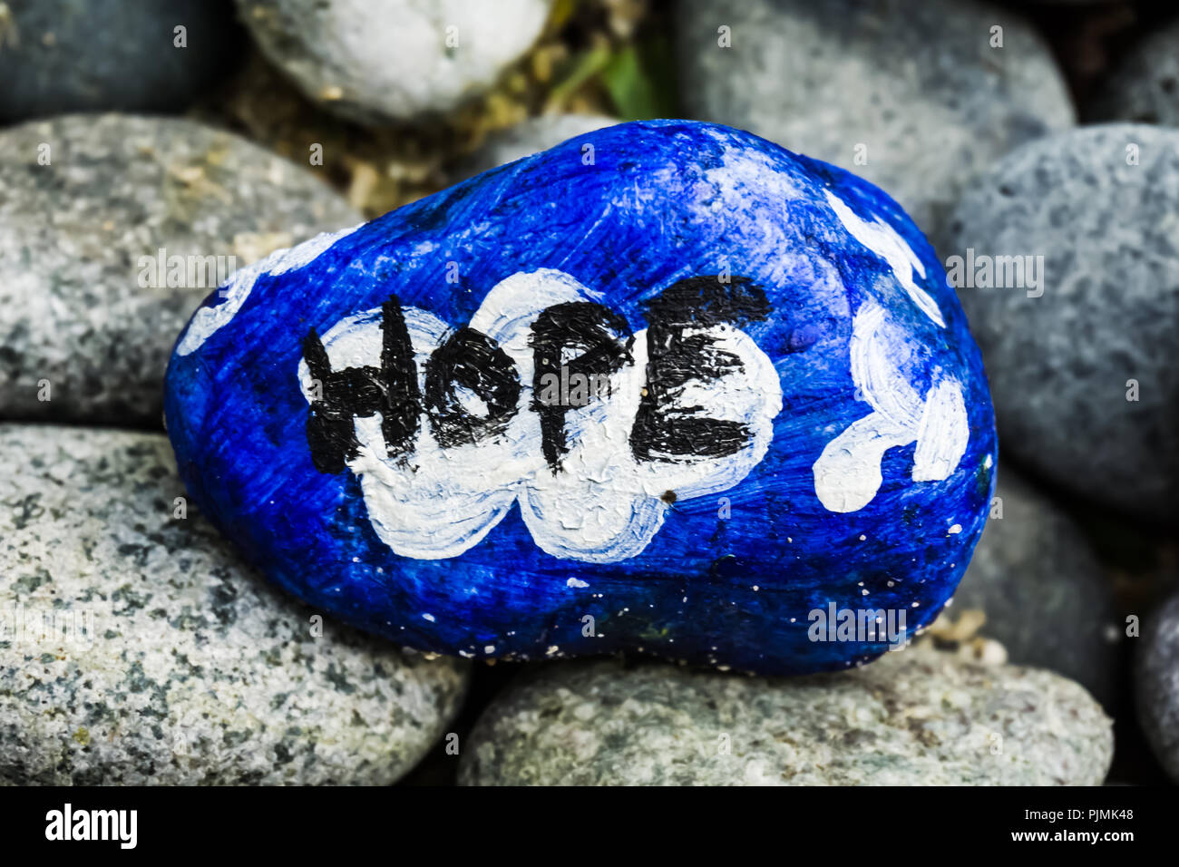 Stone painting - Hope Stock Photo - Alamy