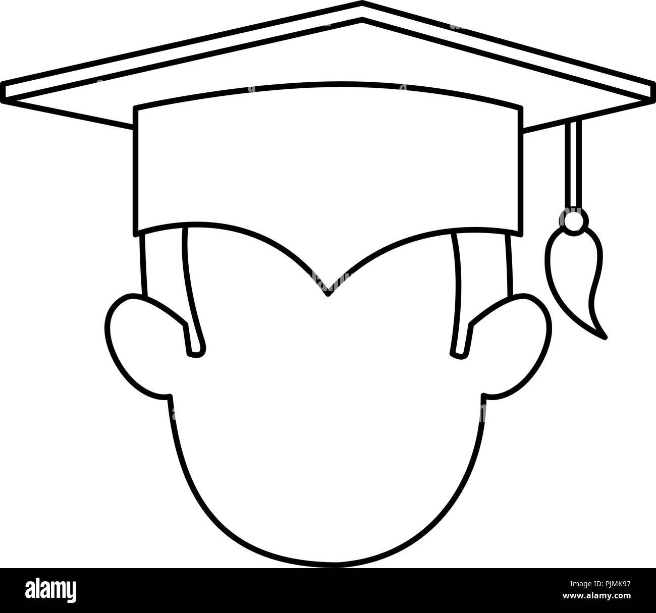 student graduated head avatar character vector illustration design ...