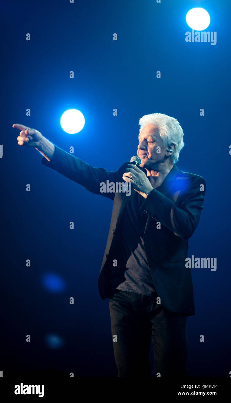 French singer Gerard Lenorman in concert at the Schlagerfestival in ...