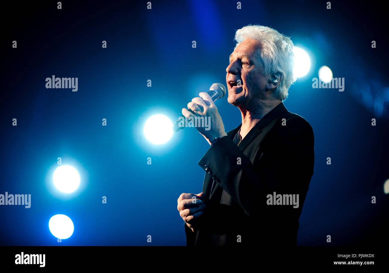 French singer Gerard Lenorman in concert at the Schlagerfestival in ...