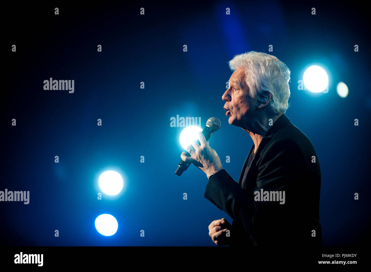 French singer Gerard Lenorman in concert at the Schlagerfestival in ...