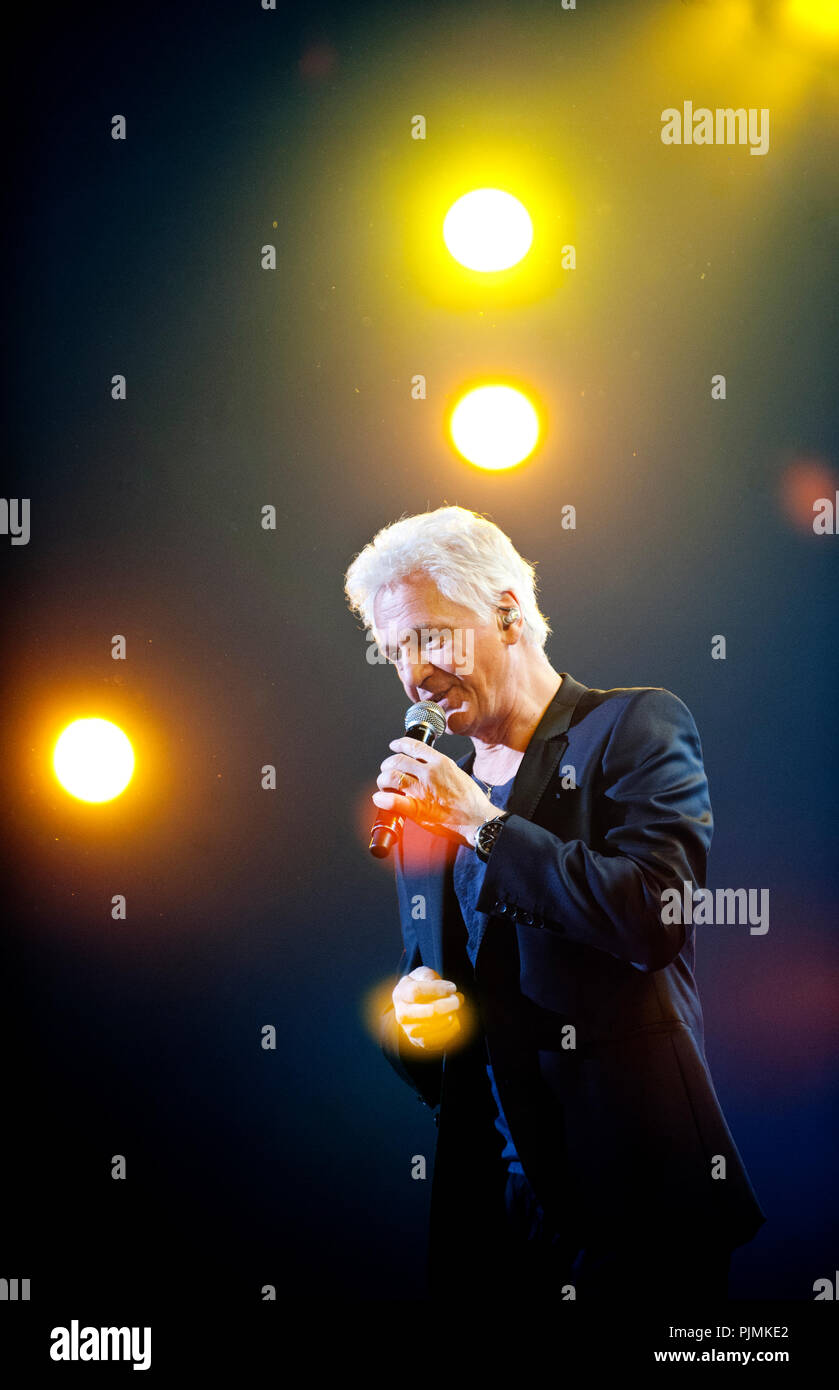 French singer Gerard Lenorman in concert at the Schlagerfestival in ...