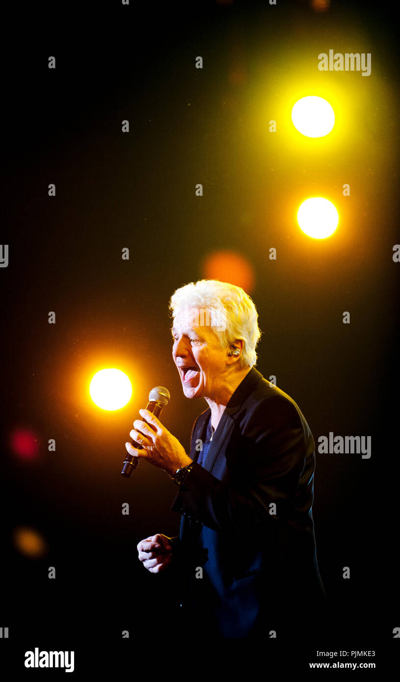 French singer Gerard Lenorman in concert at the Schlagerfestival in ...