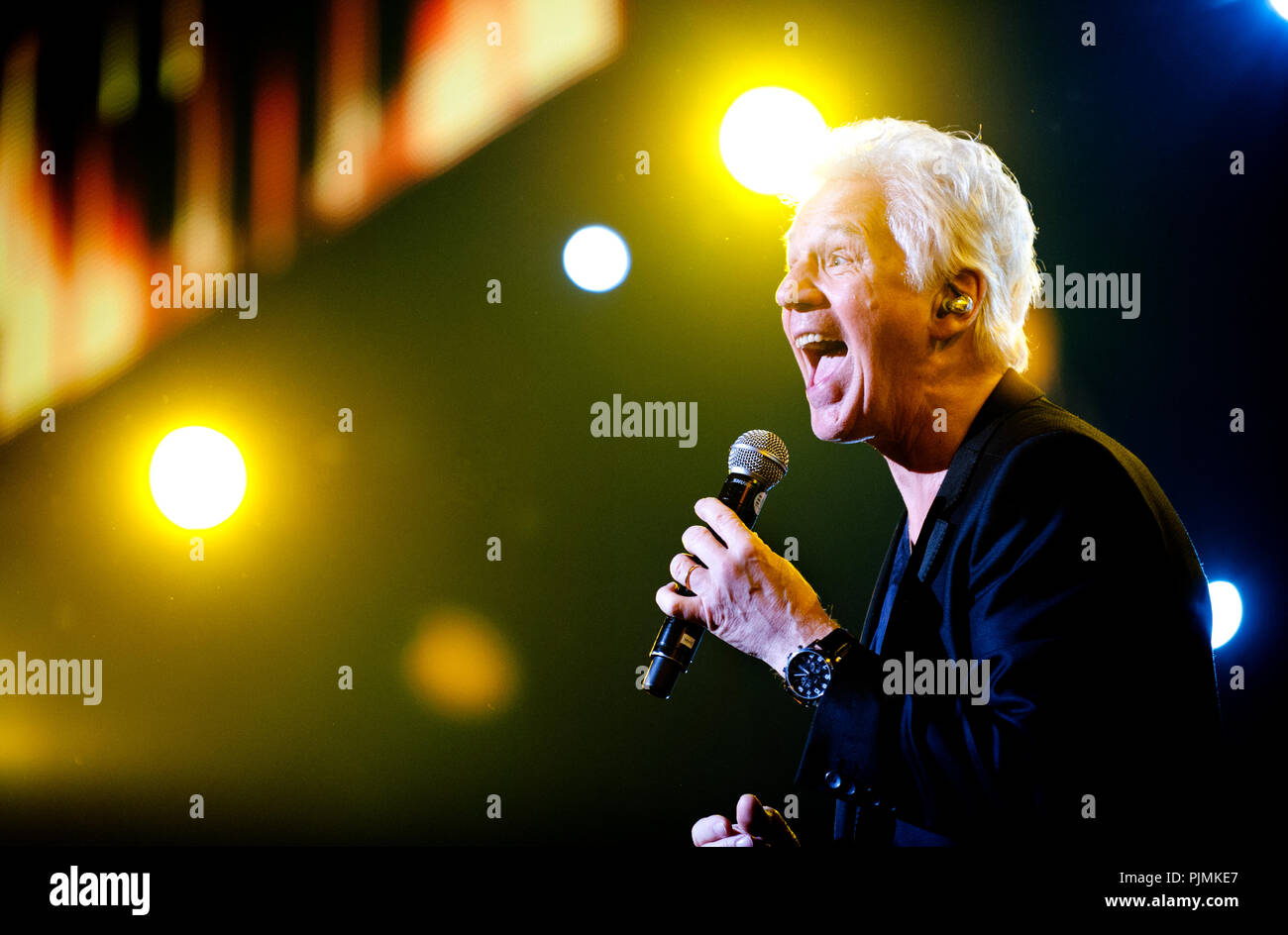 French singer Gerard Lenorman in concert at the Schlagerfestival in ...