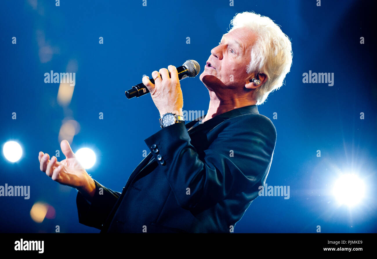 French singer Gerard Lenorman in concert at the Schlagerfestival in ...