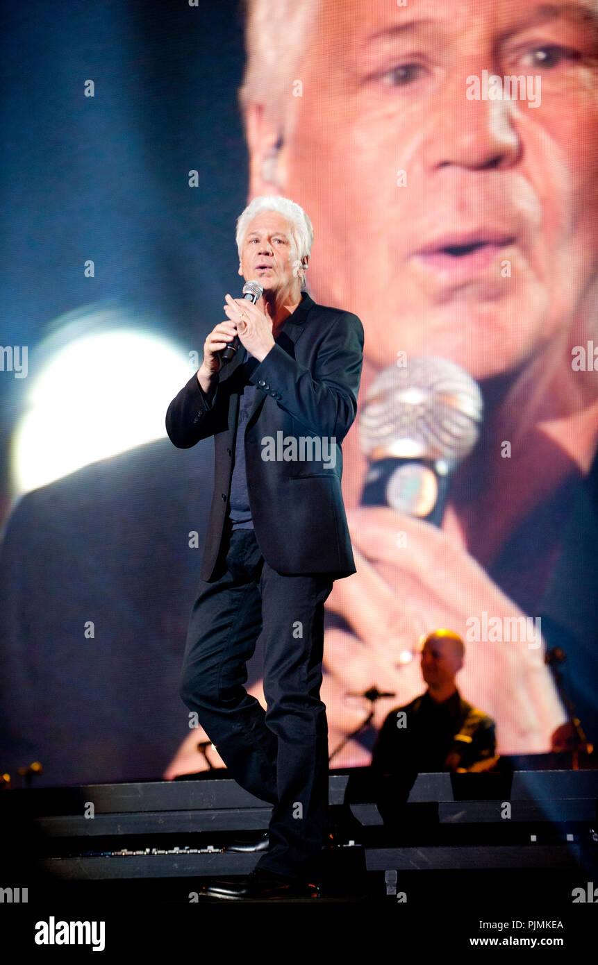 French singer Gerard Lenorman in concert at the Schlagerfestival in ...