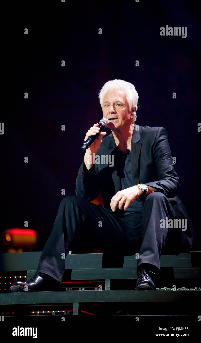 French singer Gerard Lenorman in concert at the Schlagerfestival in ...