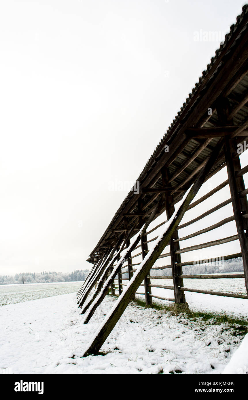 Hayrack kozolec field slovenia hi-res stock photography and images - Alamy